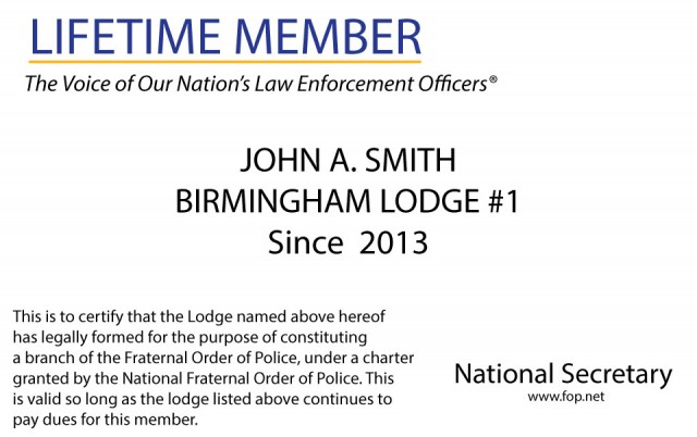 Specialty Member Cards - Fraternal Order of Police