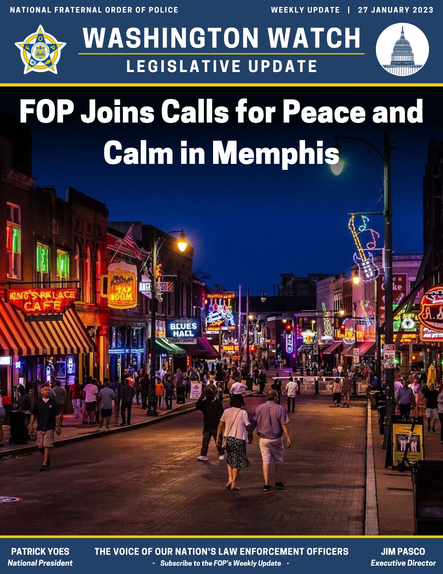 FOP Joins Calls for Peace and Calm in Memphis - Fraternal Order of Police